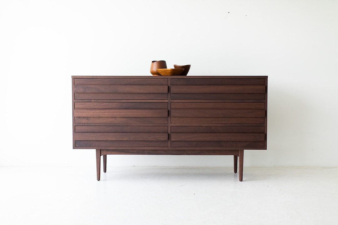 Modern Walnut Dresser - Etsy
