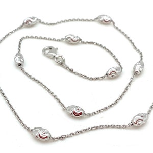 Sterling Silver Moon Cut Bead Necklace - Etsy