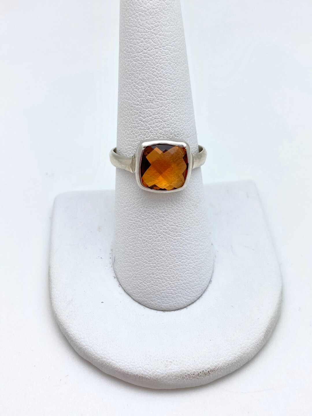 Simple Square Sterling Silver Citrine Ring - Etsy