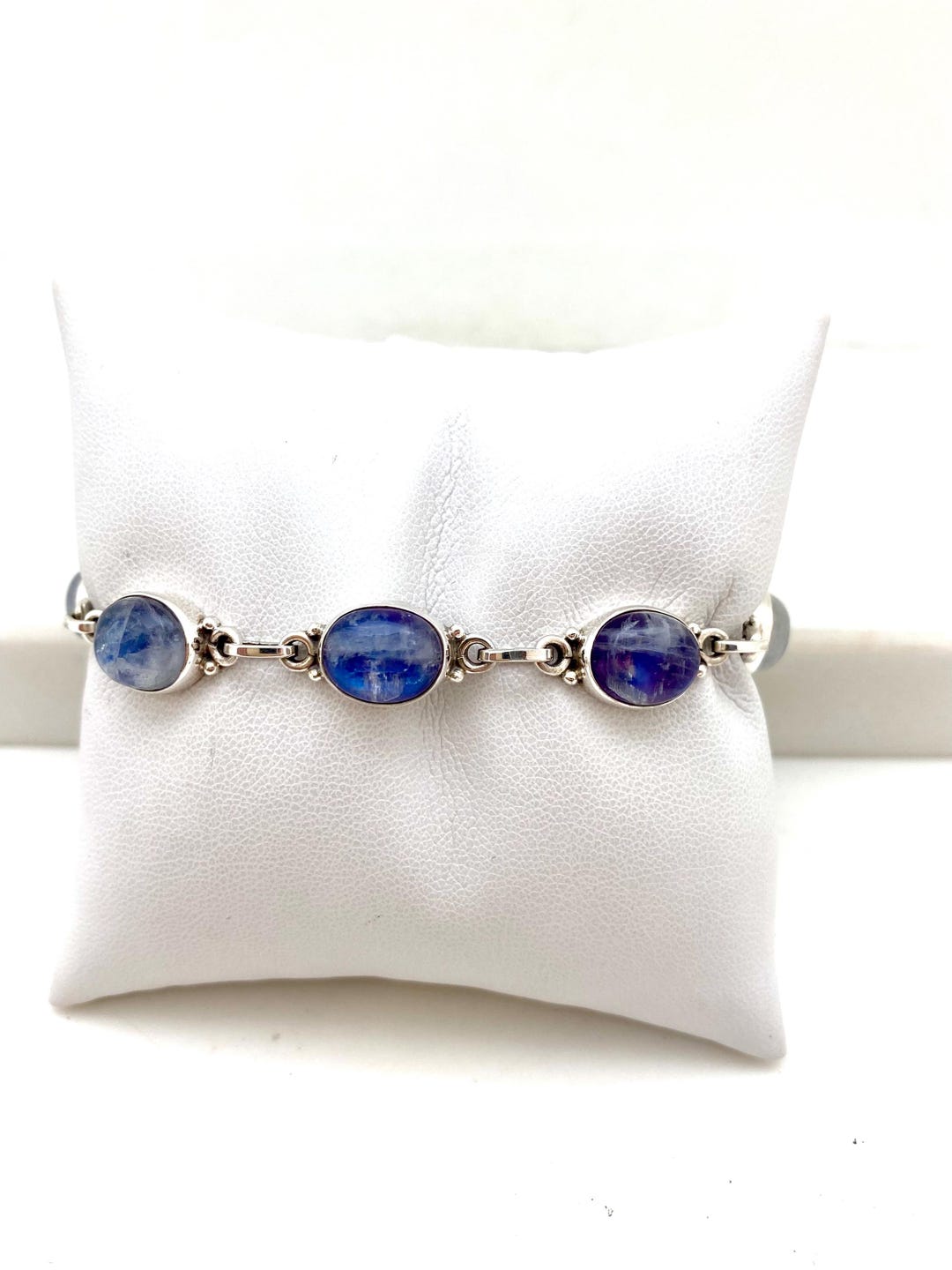 Sterling Silver Purple Moonstone Adjustable Bracelet - Etsy