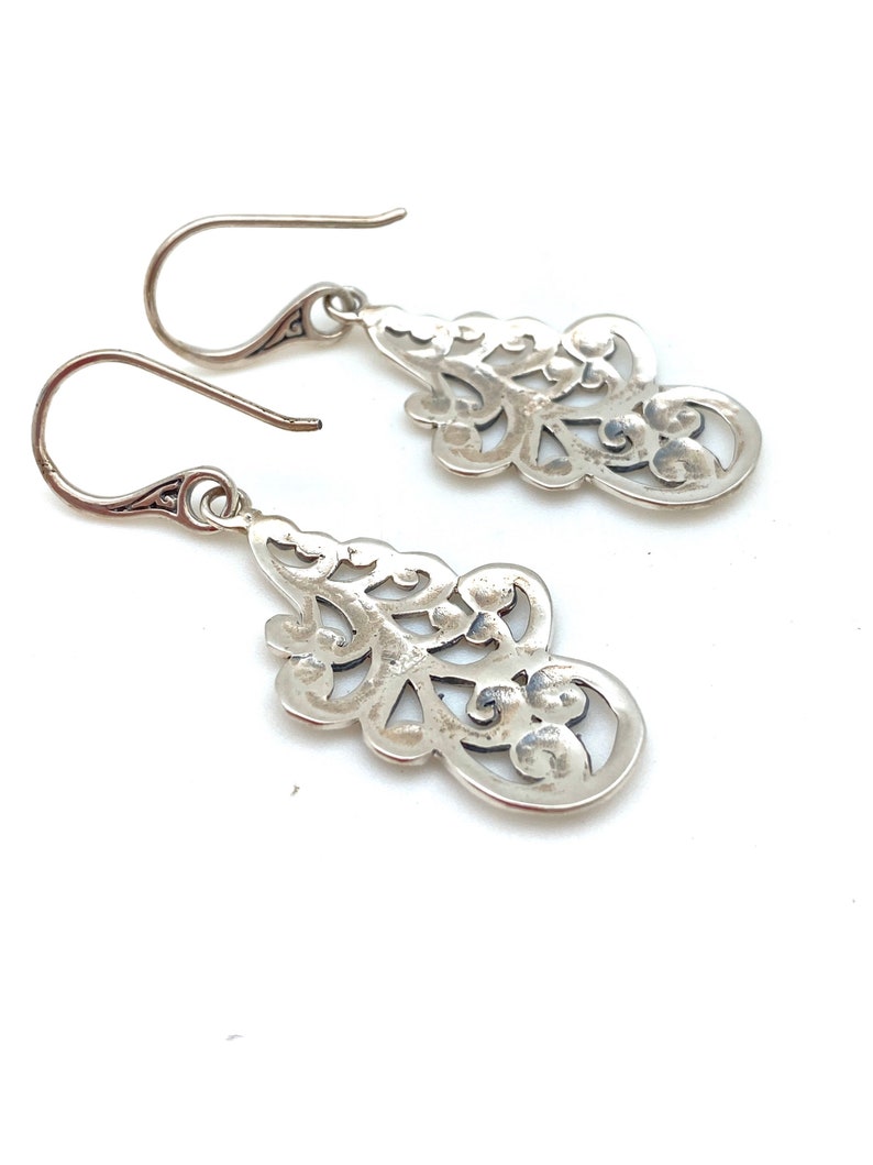 Sterling Silver Scroll Earrings | Etsy