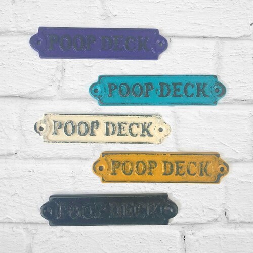 Poop Deck Sign Bathroom Sign Funny Bathroom Sign Cast - Etsy