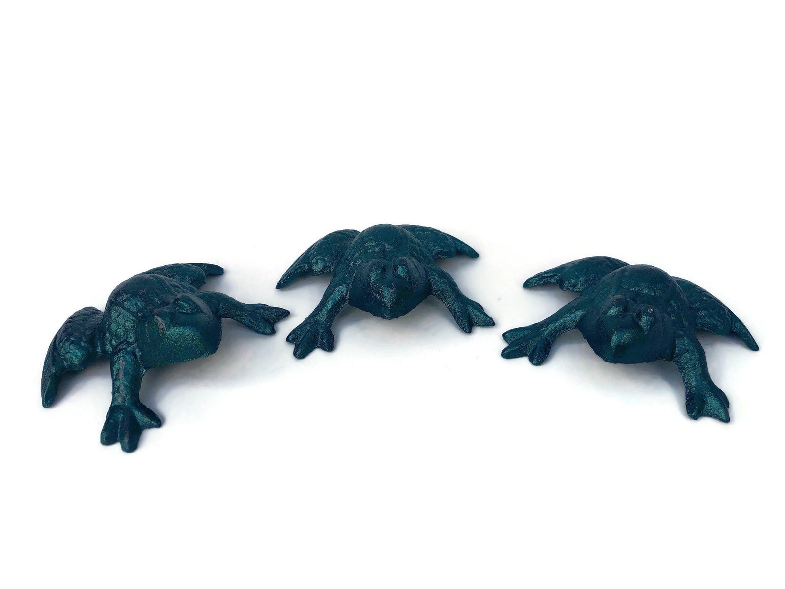 Set of 3 Garden Frogs Metal Paperweight Garden Frog Decor | Etsy