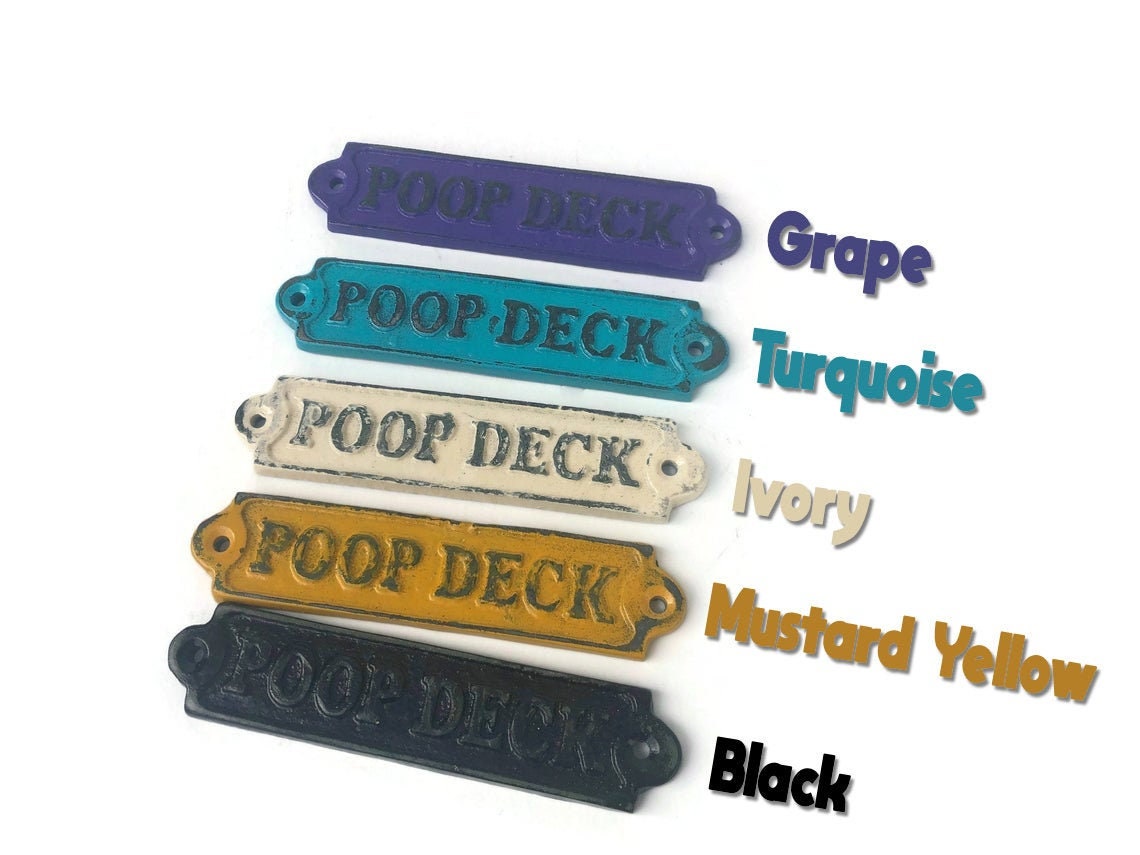 Poop Deck Sign Bathroom Sign Funny Bathroom Sign Cast - Etsy