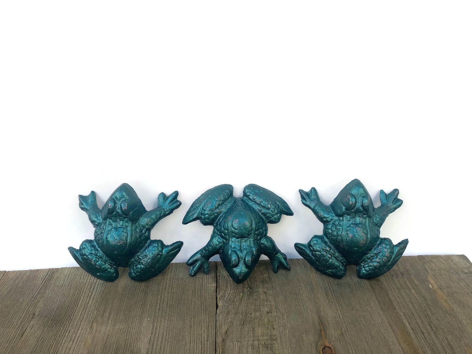 Set of 3 Garden Frogs Metal Paperweight Garden Frog Decor | Etsy