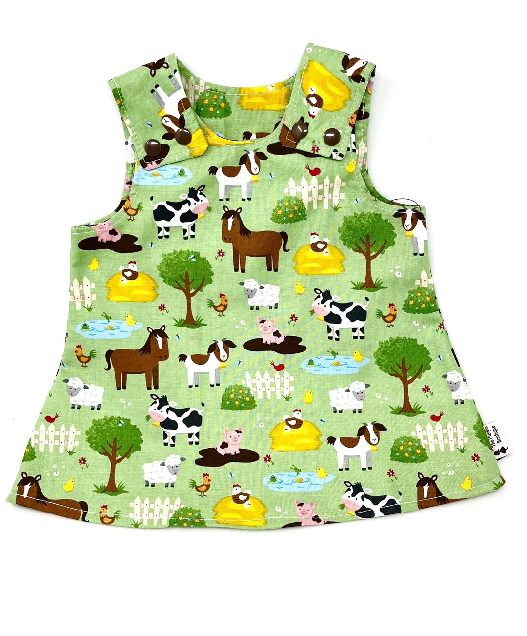 Farm Animals Dress - Toddlers Farm Animals Themed Dress - Child Cotton ...