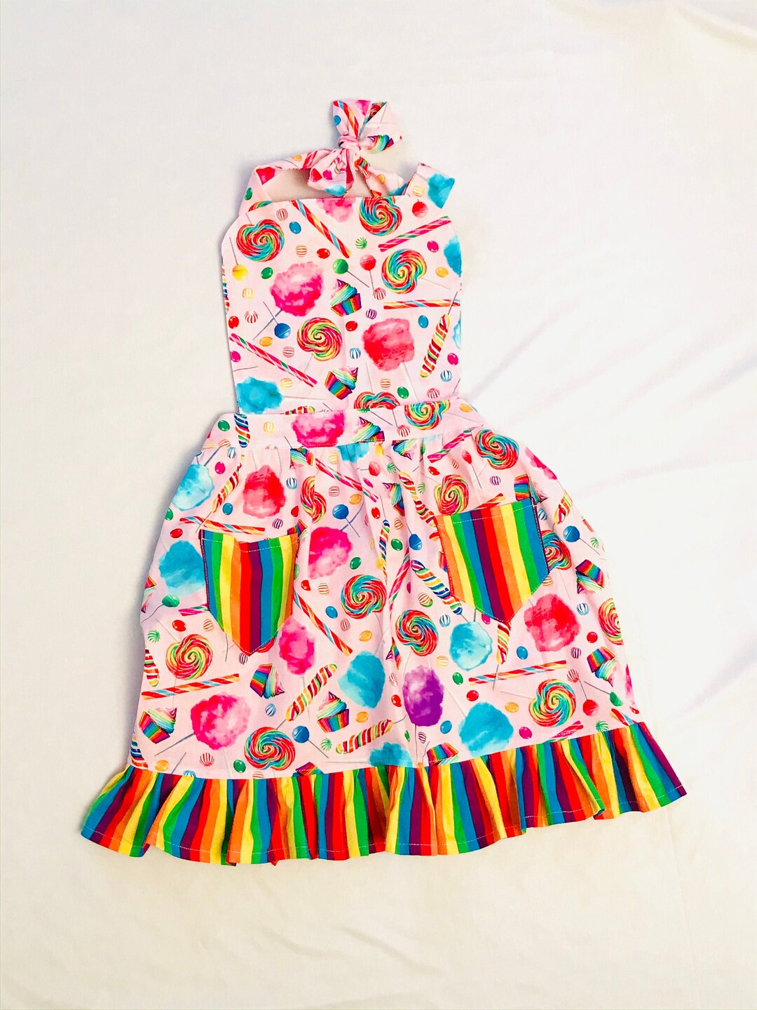 Girls Retro Apron Handmade, Candy Apron, Little Girls Candy Apron ...