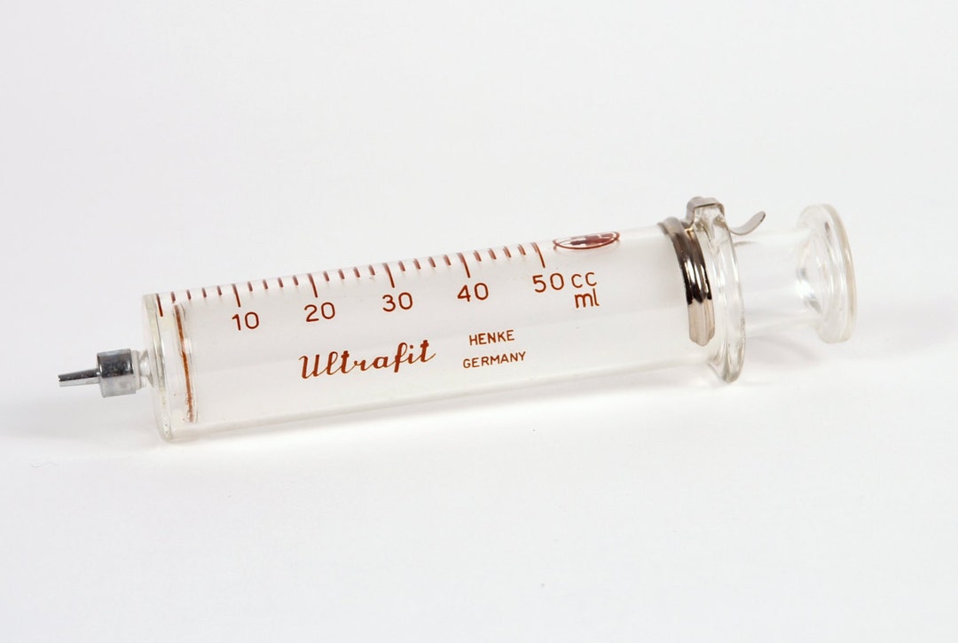 Injection Syringe, 50 Ml Glass Flasks, Vintage, Henke Sass Wolf - Etsy