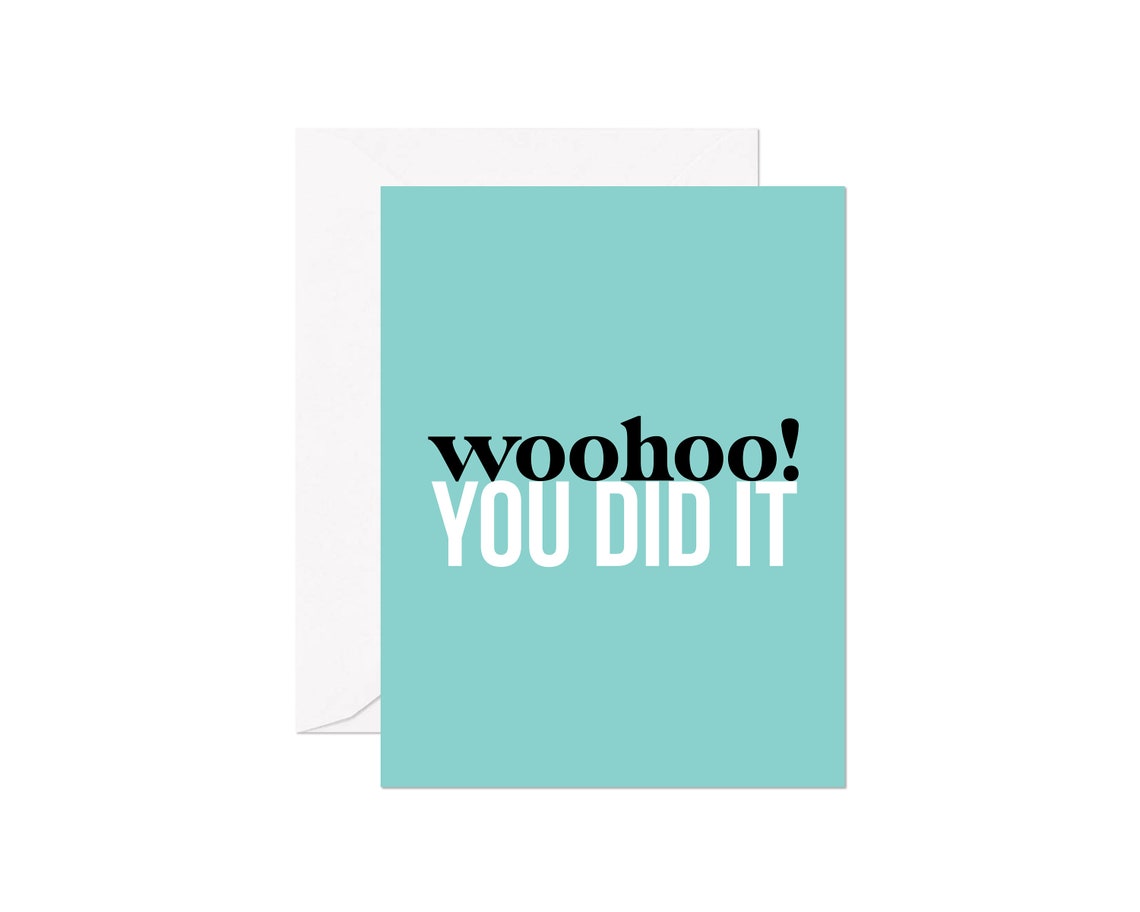 Whoohoo! You Did It, Friendship Congratulations Greeting Card - Etsy