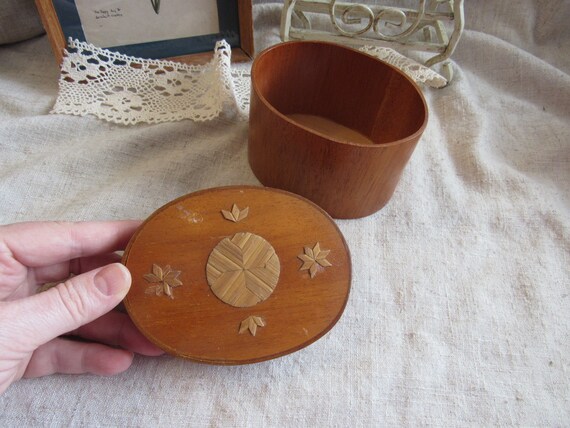 Oval Wood Box With Lid Soviet Era Birch Box With Ornament | Etsy