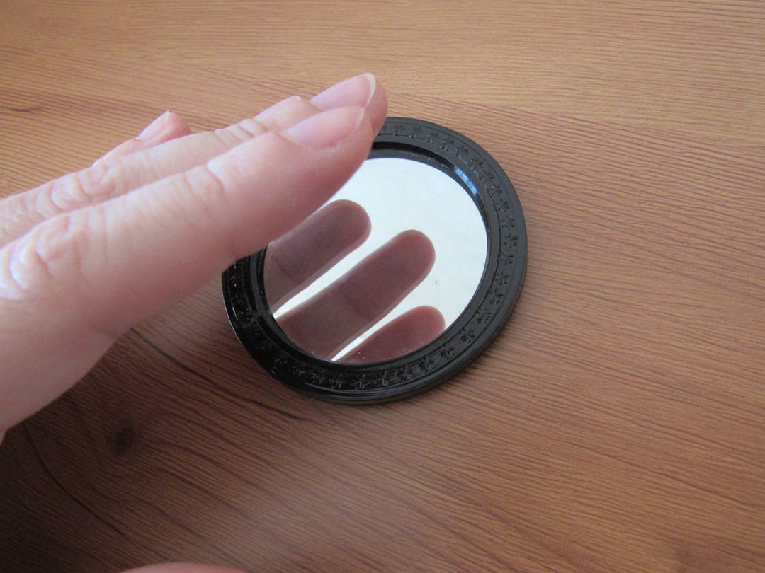 Vintage Pocket Mirror, Round Mirror, Travel Mirror, Made in Romania ...