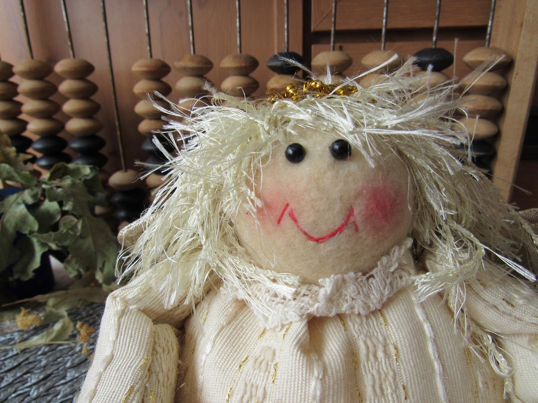 Angel, Chubby Angel, Angel With Golden Wings, Fabric Angel - Etsy