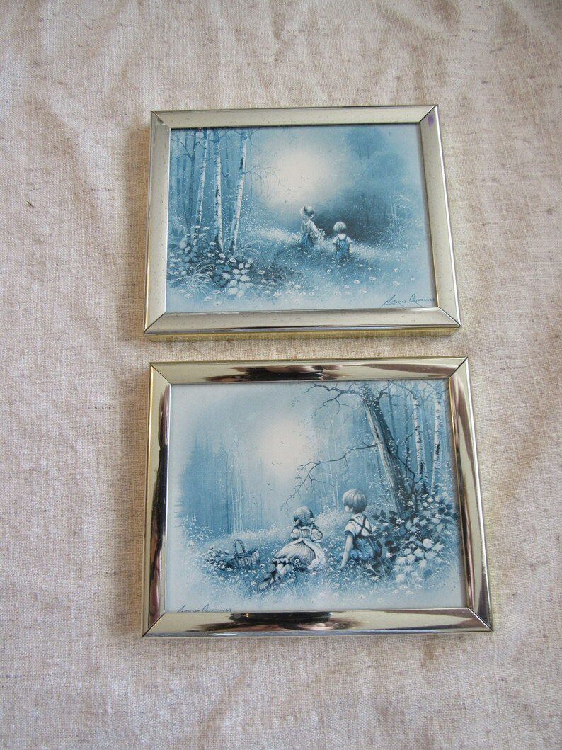 Andres Orpinas Art Print Vintage Metal Framed 2 Small Pictures | Etsy