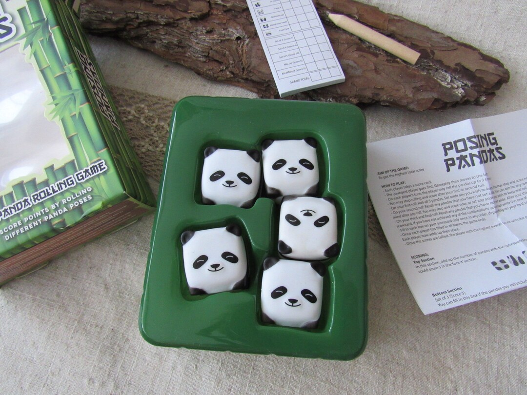 Panda Dice Game, Posing Pandas, Paladone Purple Donkey Games, Panda Rolling - Etsy