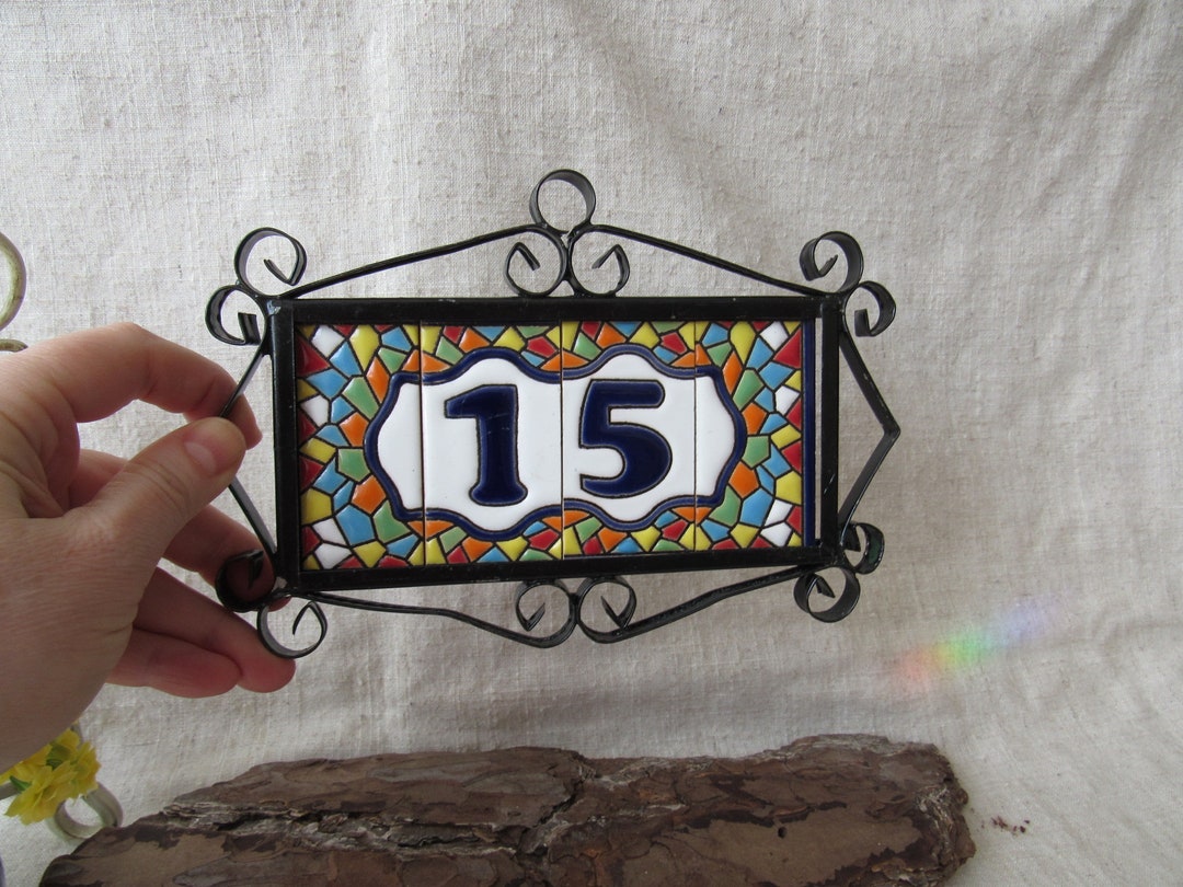 Address Number Ceramic House Number 15 in Frame Ceramic - Etsy