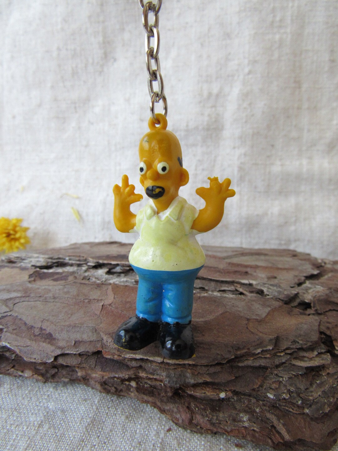 The Simpsons HOMER SIMPSON Action Figure Vintage TV Cartoon Keychain ...