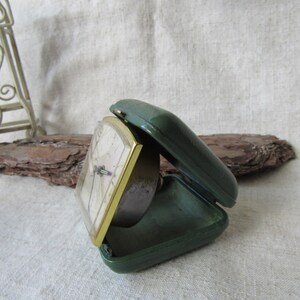Vintage Germany Wind up Travel Alarm Clock, Folding Green Case, German ...