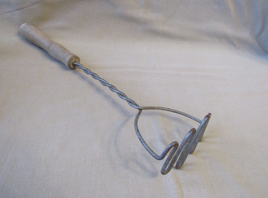 Vintage Potato Masher: Rustic Wood Handle Kitchen Utensil - Etsy