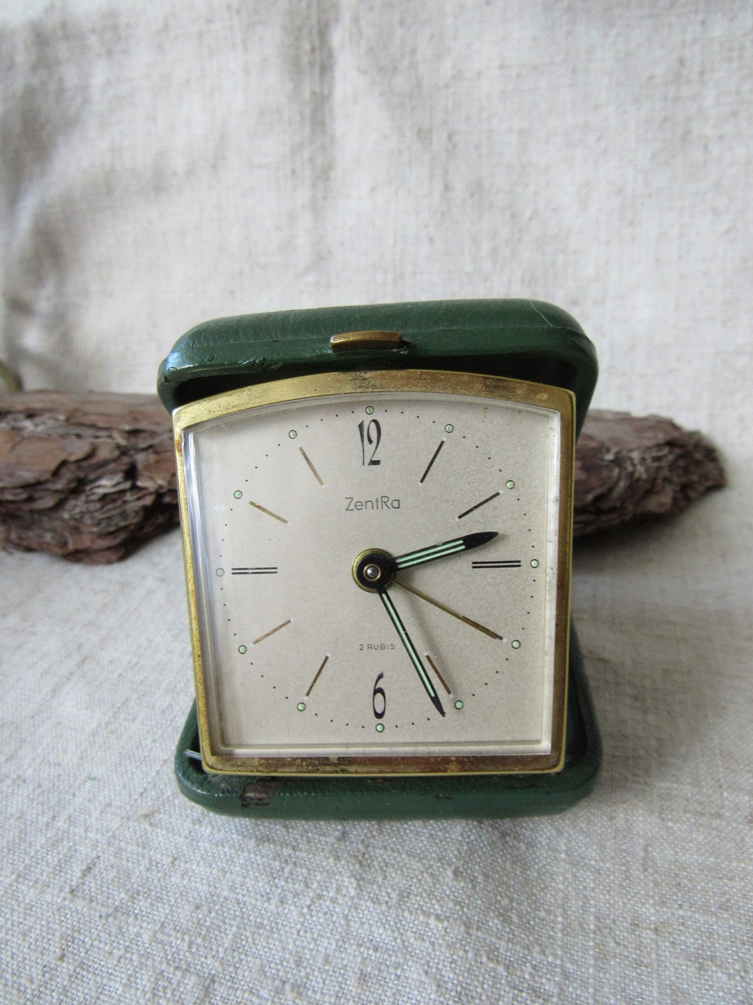 Vintage Germany Wind up Travel Alarm Clock, Folding Green Case, German ...