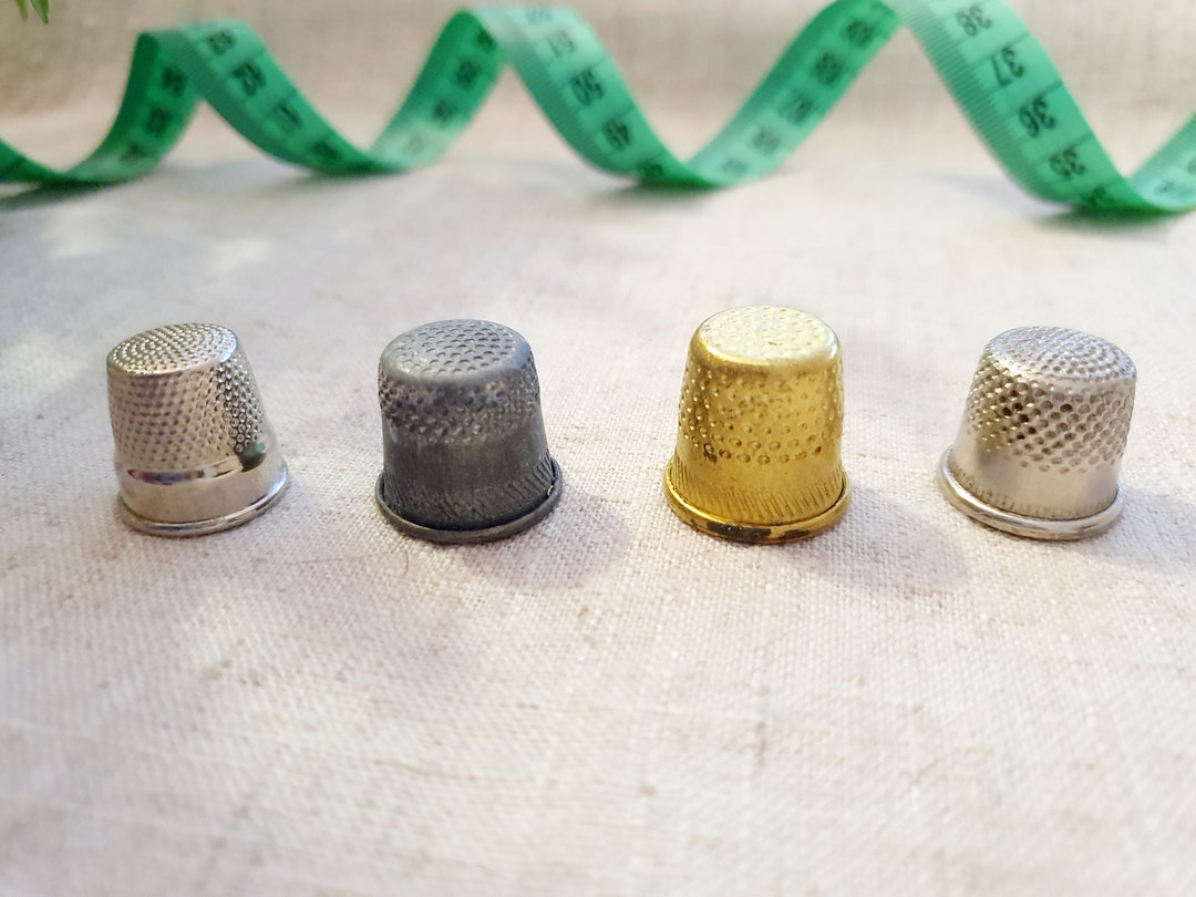 Vintage Thimbles, Set of 4, Metal Sewing Thimbles, Retro Sewing ...