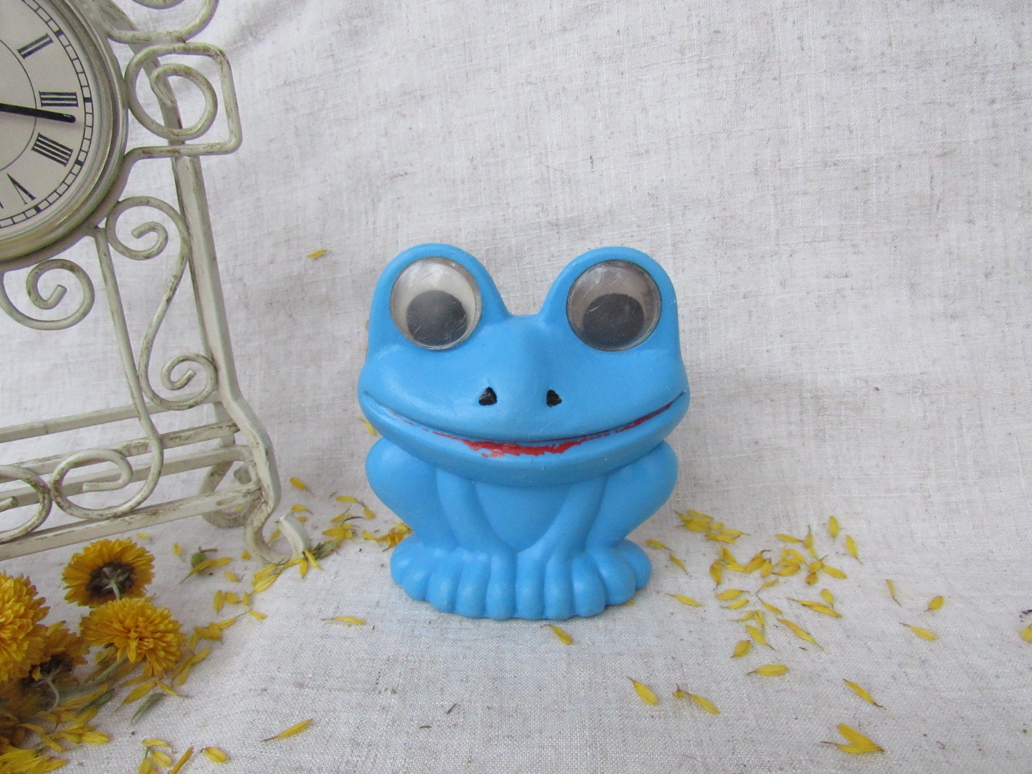 Blue Frog Toy USSR Plastic Frog Smiling BLUE Frog - Etsy UK
