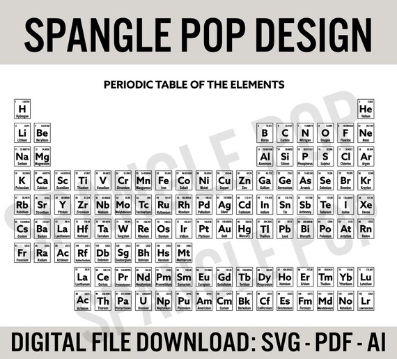 Periodic Table of the Elements SVG DIGITAL FILE for Laser / | Etsy