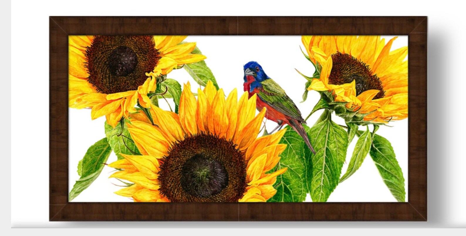Sunflower Wood Sign Sunflower Painted Bunting Wooden Print - Etsy