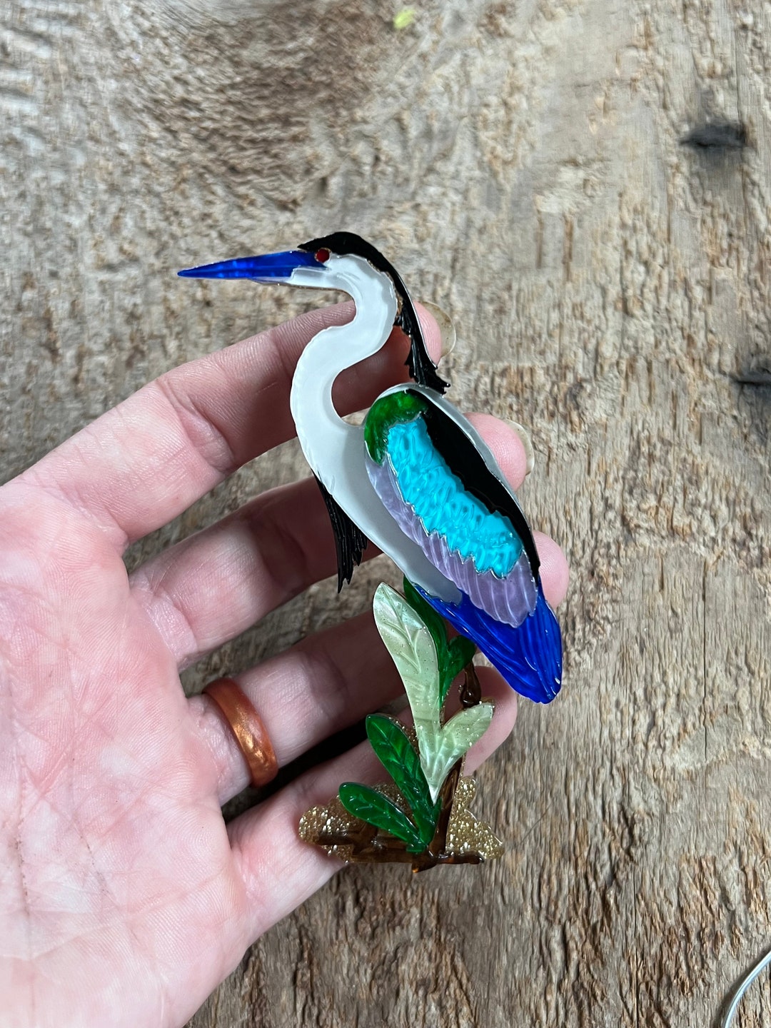 Great Blue Heron Ornament, Heron Ornament, Heron Brooch, Great Blue ...