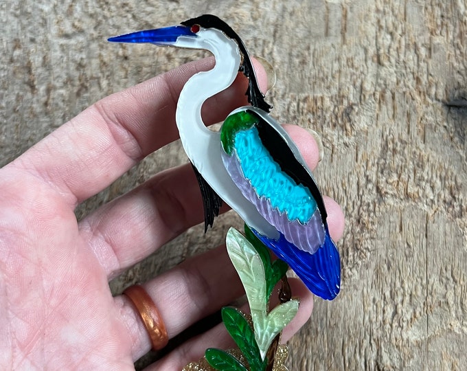Great Blue Heron Ornament, Heron Ornament, Heron Brooch, Great Blue ...