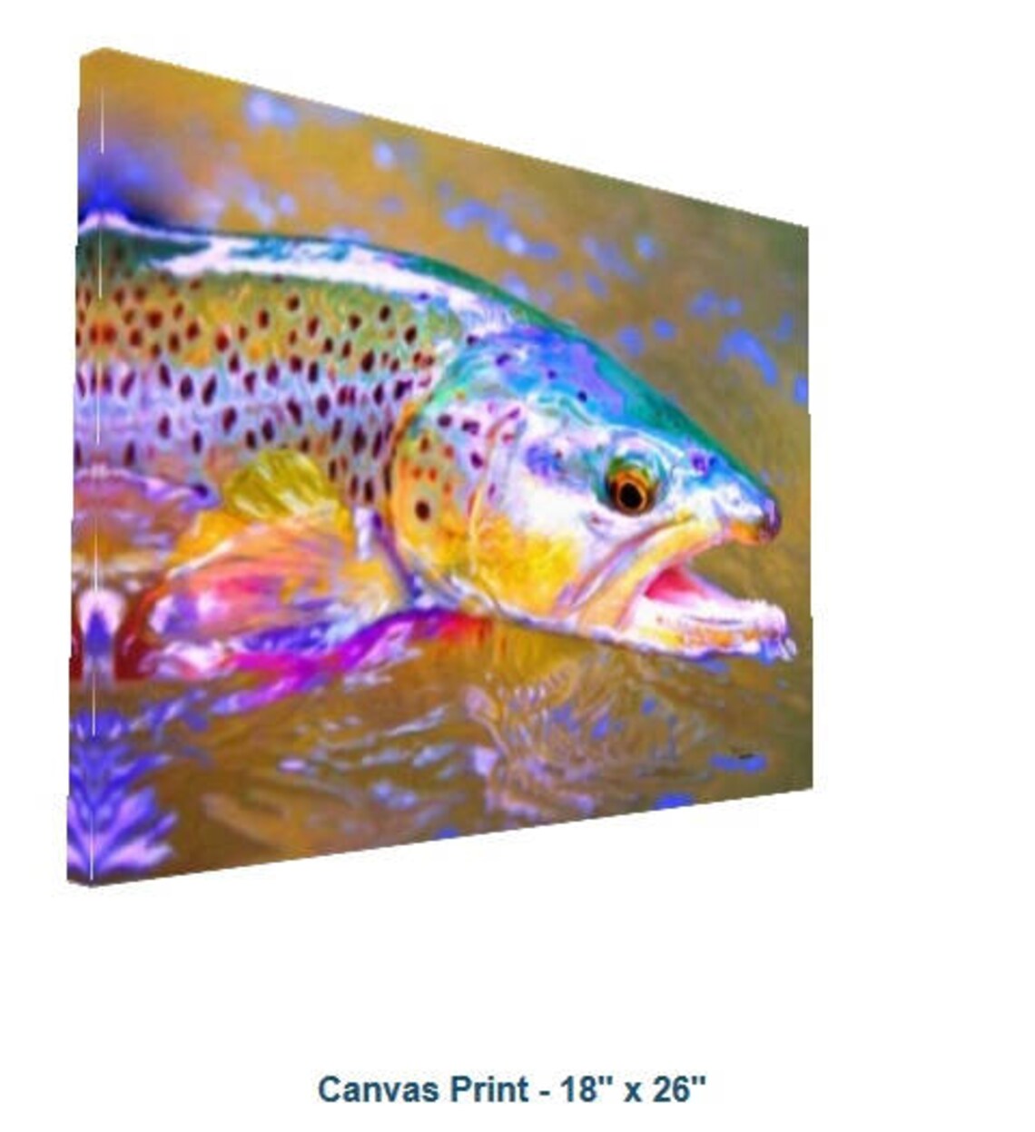Brown Trout Painting: Trout Print on Canvas Fly Fishing Art - Etsy