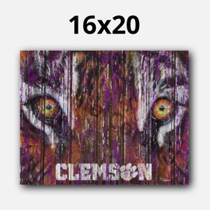 Clemson Tigers Wall Decor: Clemson Rustic Art, Clemson Tigers Wall Art ...