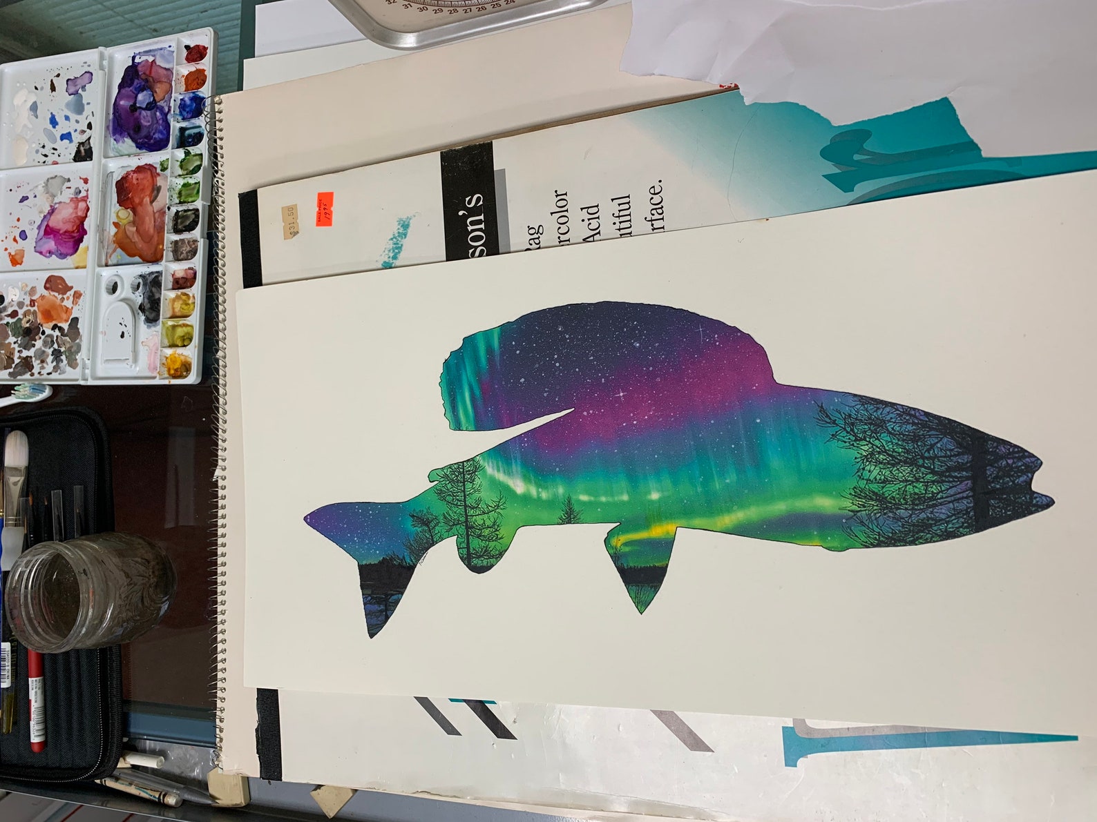 Grayling Painting, Arctic Grayling Painting, Grayling Art, Grayling ...