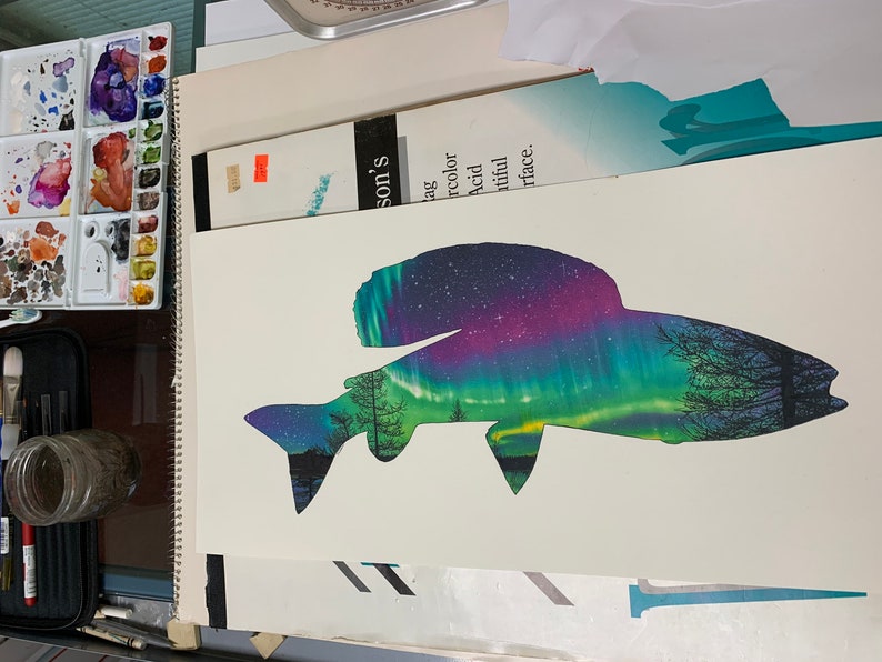 Grayling Painting, Arctic Grayling Painting, Grayling Art, Grayling ...