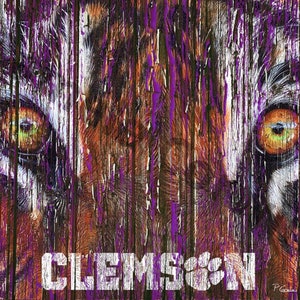 Clemson Tigers Wall Decor: Clemson Rustic Art, Clemson Tigers Wall Art ...