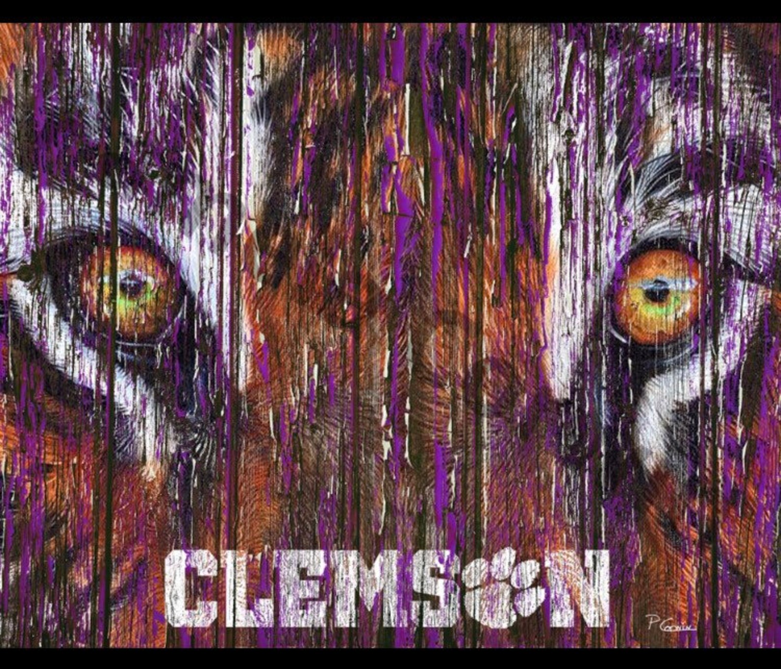 Clemson Tigers Wall Decor: Clemson Rustic Art Clemson Tigers - Etsy