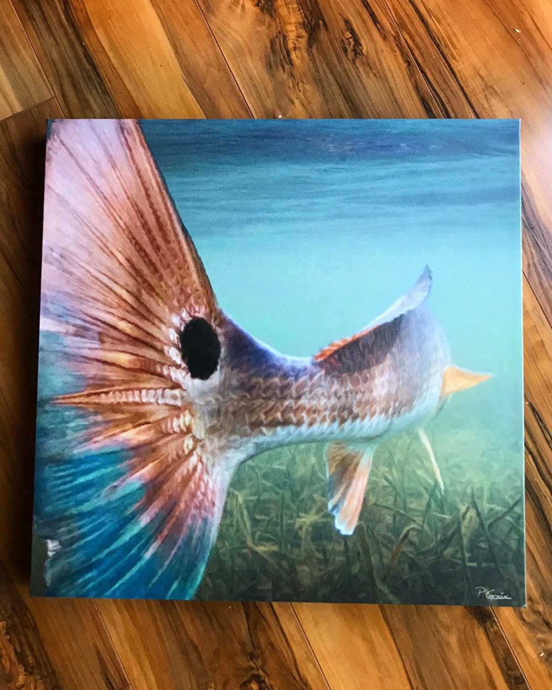 Bull Redfish Painting: Redfish Art on Canvas, Red Drum, Redfish ...