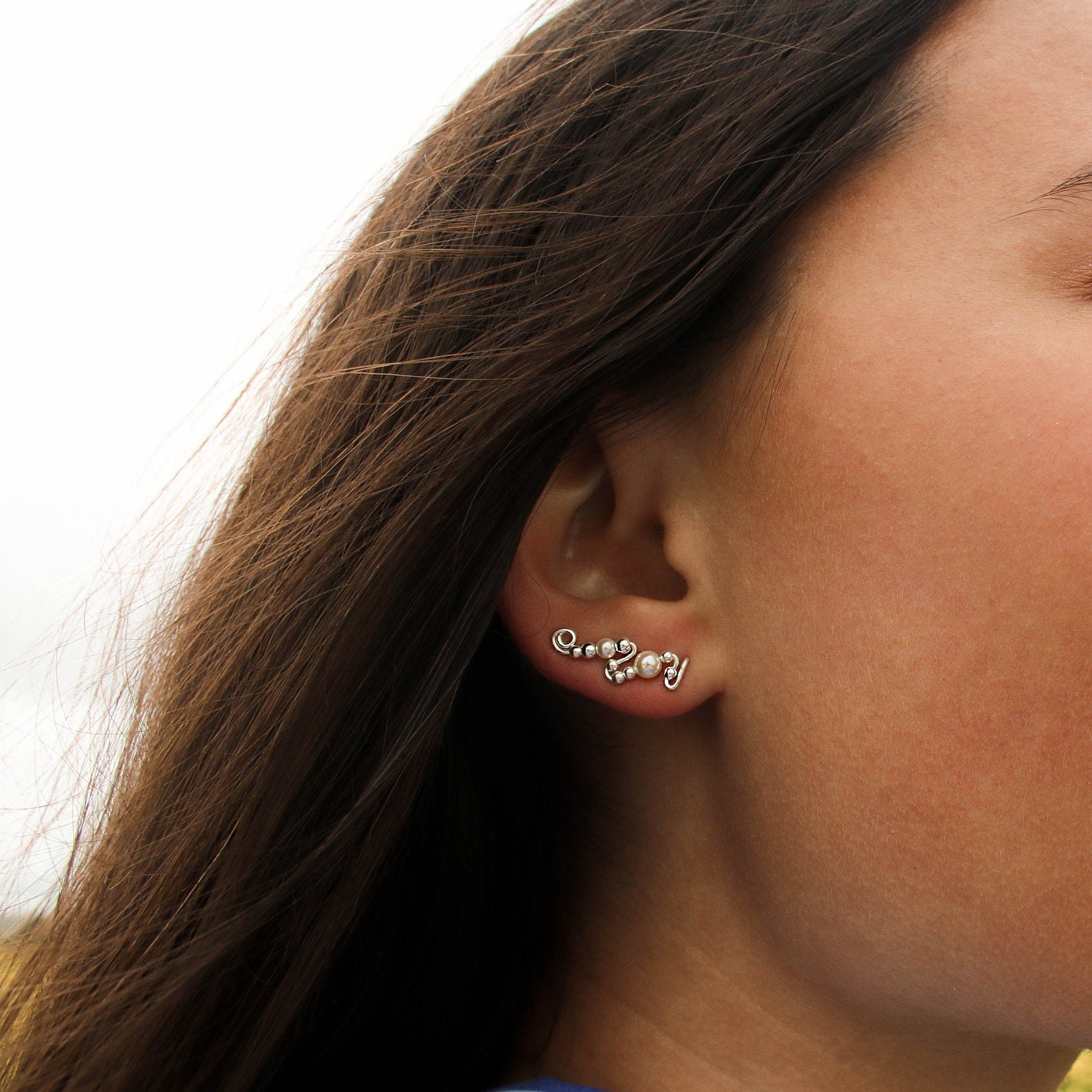 Ear Wings Cream Pearls - Etsy