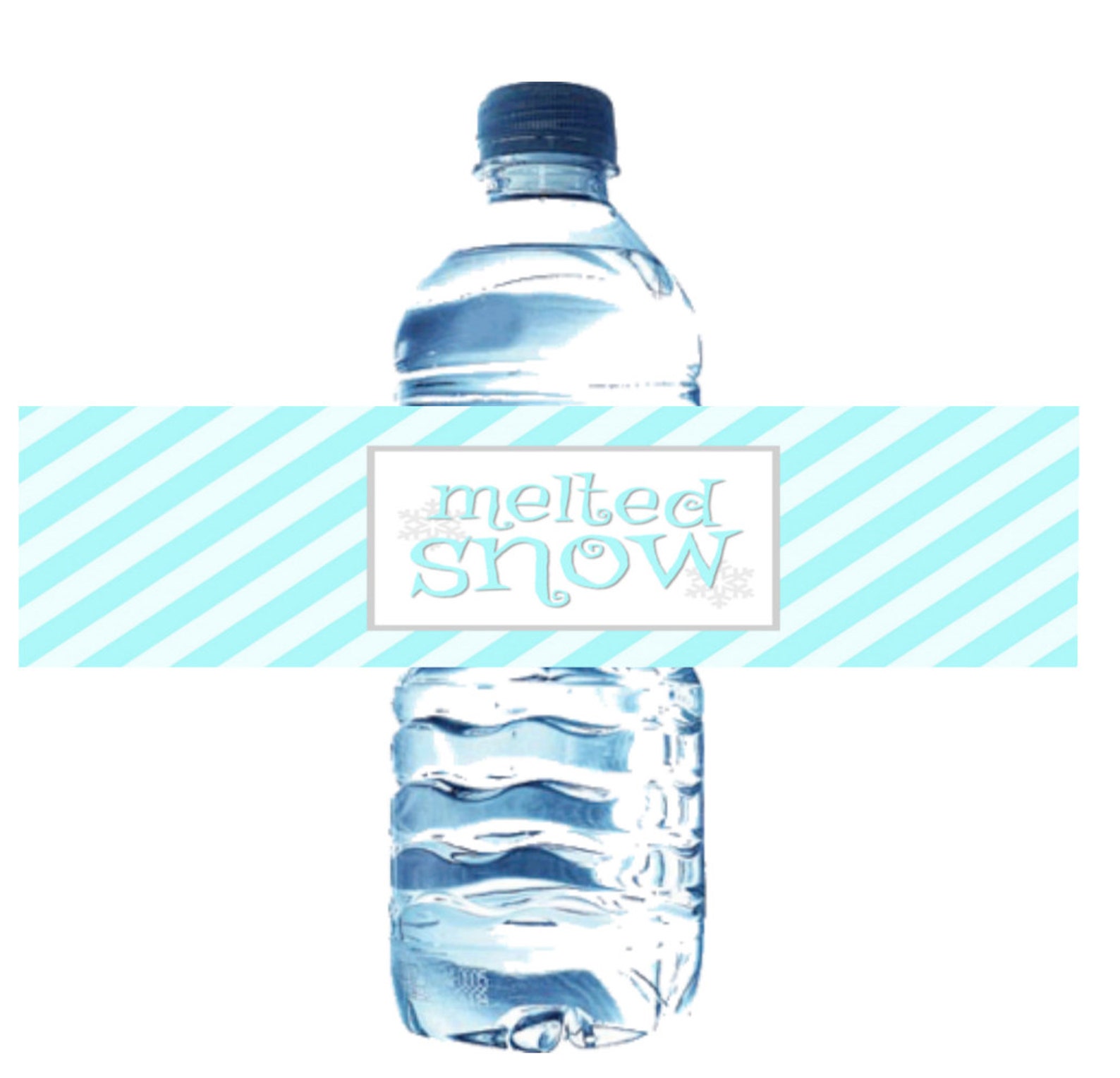 Melted Snow Water Bottle Labels - Frozen Water Bottle Labels - Frozen ...