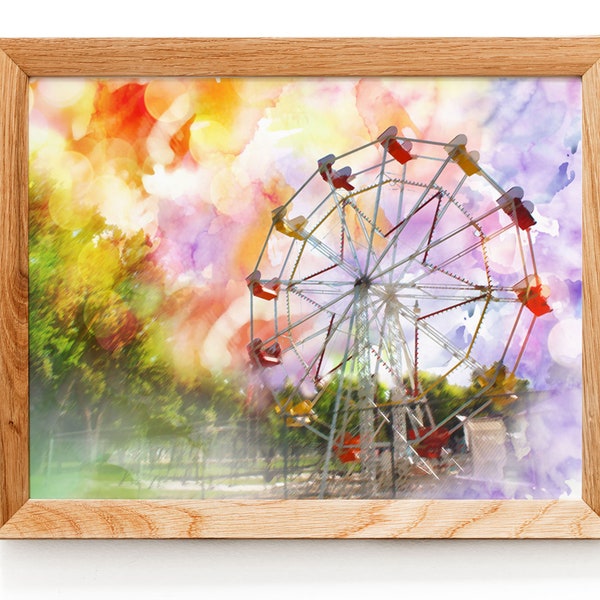 Ferris Wheel Print - Etsy