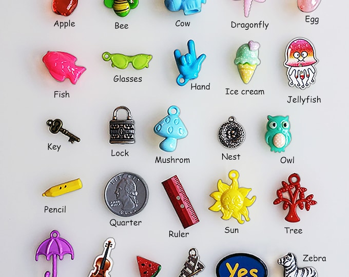 ABC TRINKETS - MIX - (26) for Sensory Bins, I Spy Bags, Education ...