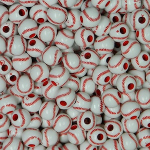 BASEBALL BEADS, White - Jewelry Findings, I Spy Trinkets, Sports Beads ...