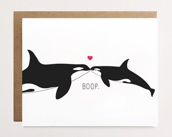 Cute Orca Boop Card - Etsy
