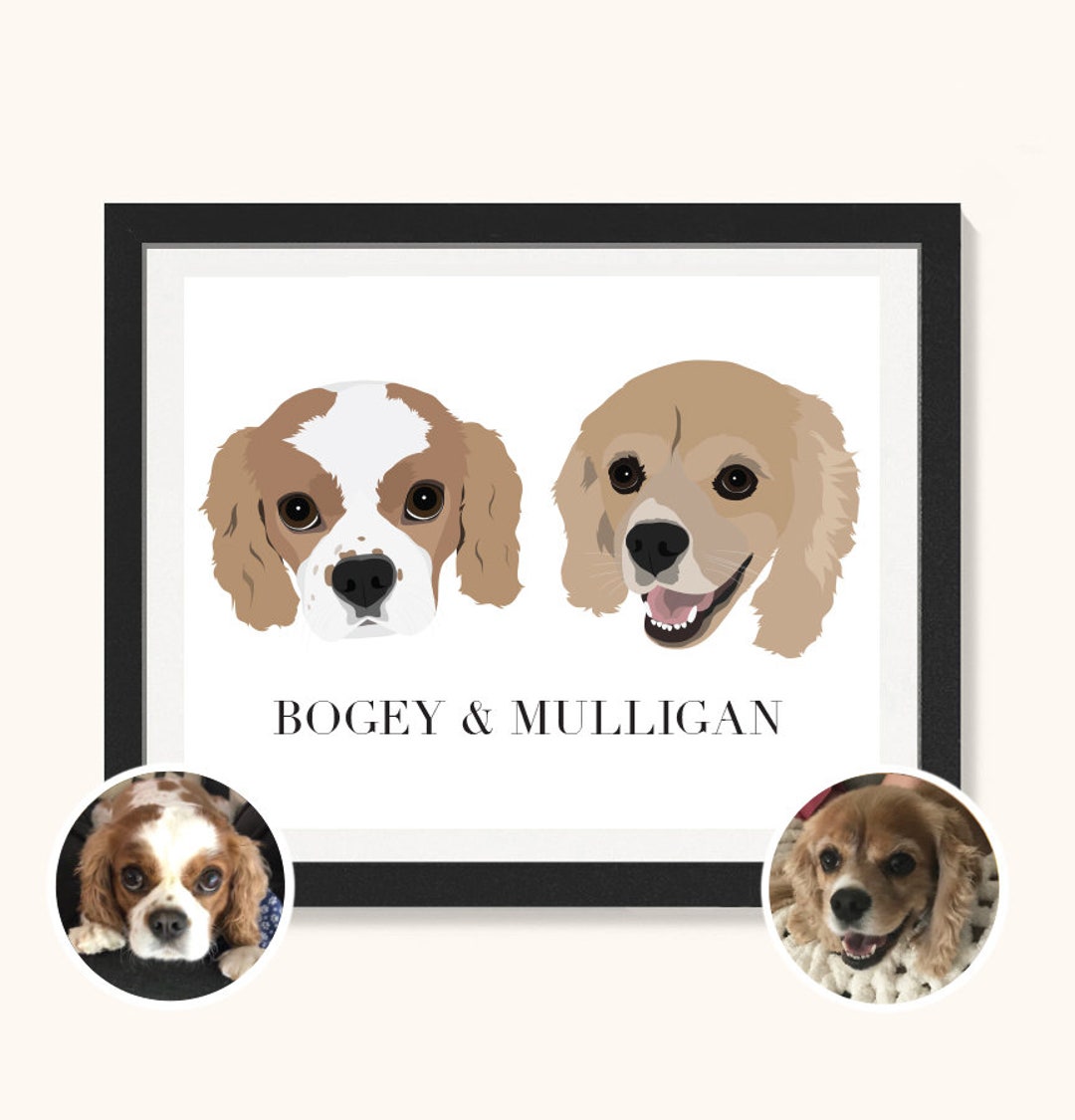 Multiple Dog Portrait Custom Dog Portrait Dog Mom - Etsy