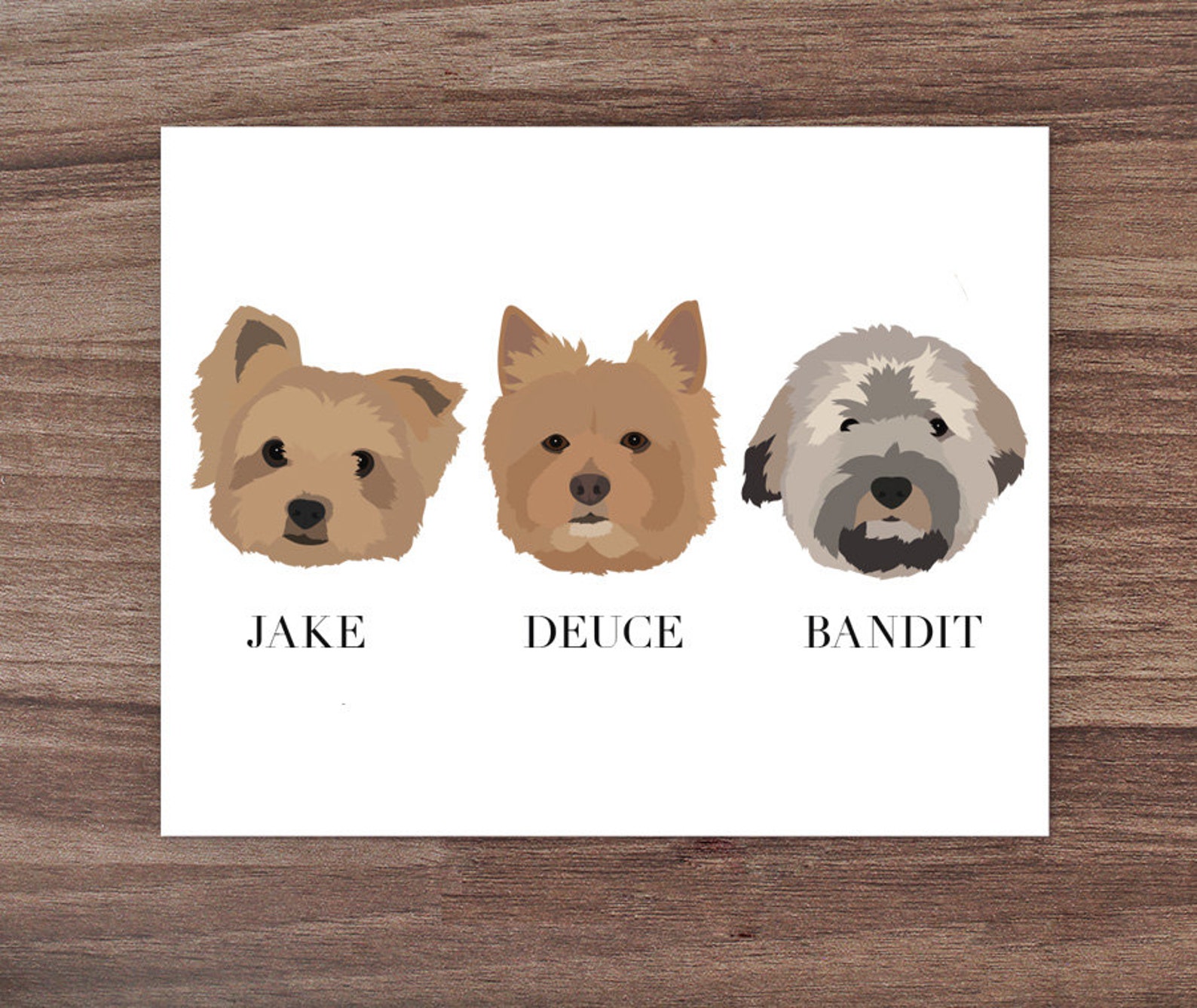 Multiple Dog Portrait Custom Dog Portrait Dog Mom - Etsy