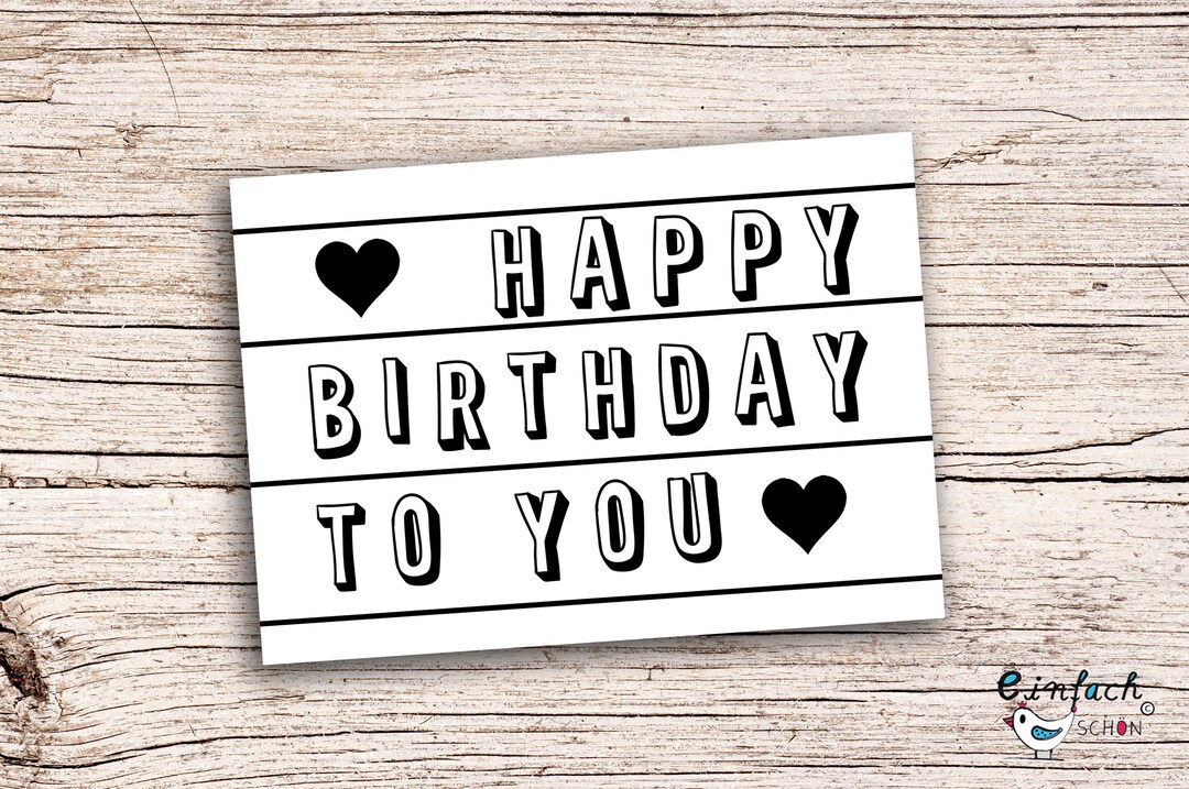 Happy Birthday to You Lightbox Greeting Card A6 - Etsy