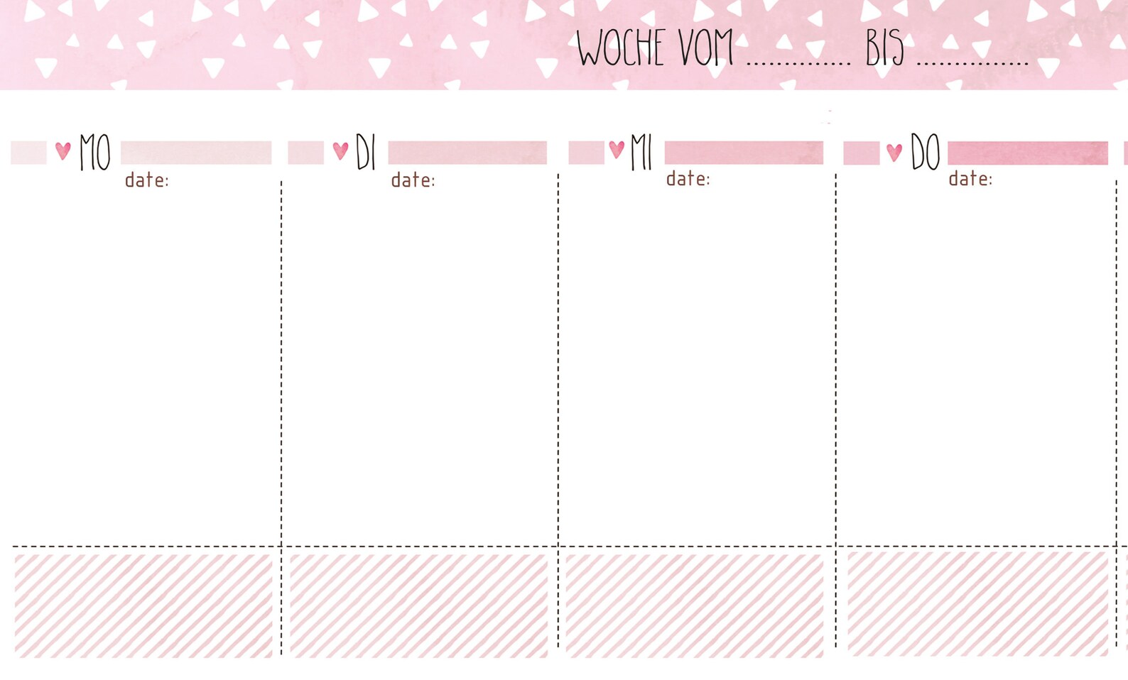 My Weekly Planer rosa - A4 Block Wochenplaner - Etsy.de
