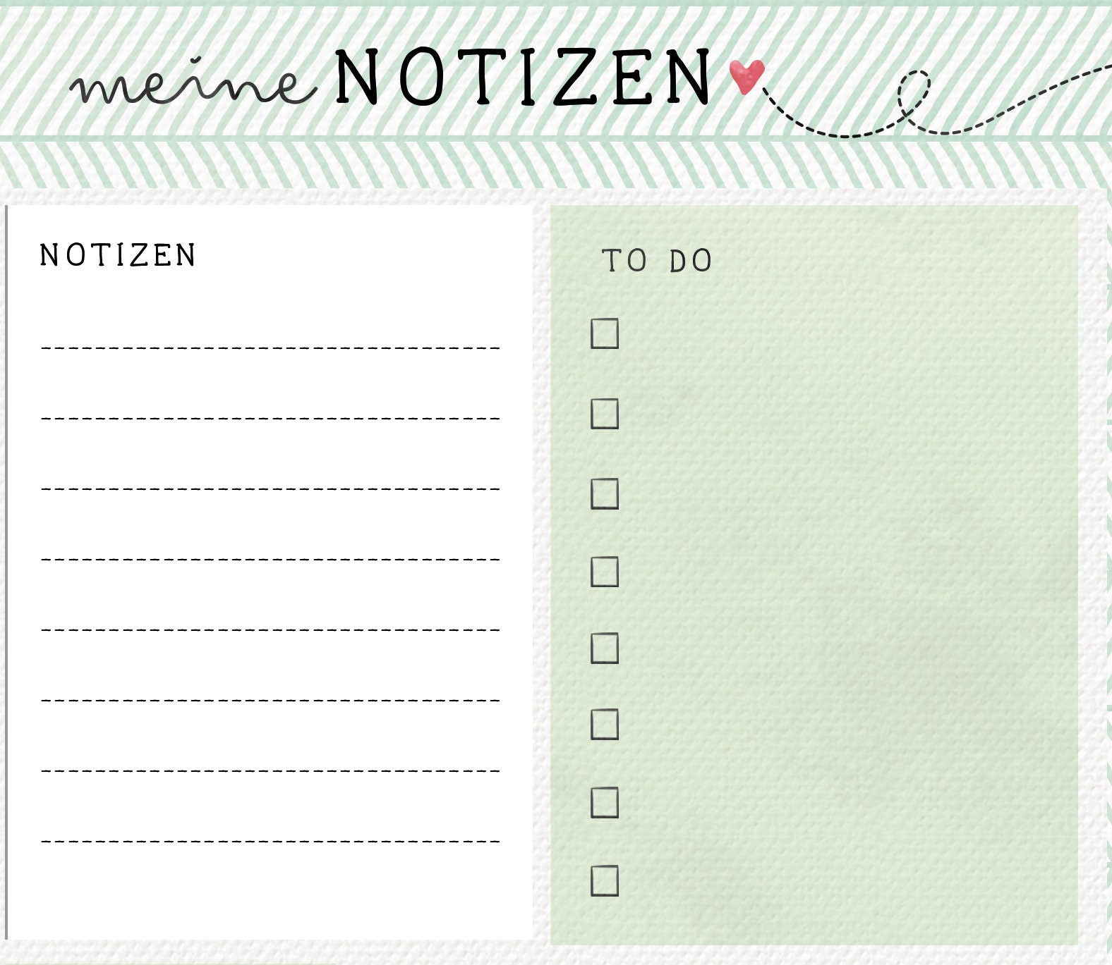 Meine Notizen Notizblock A5 grün to do Planer | Etsy
