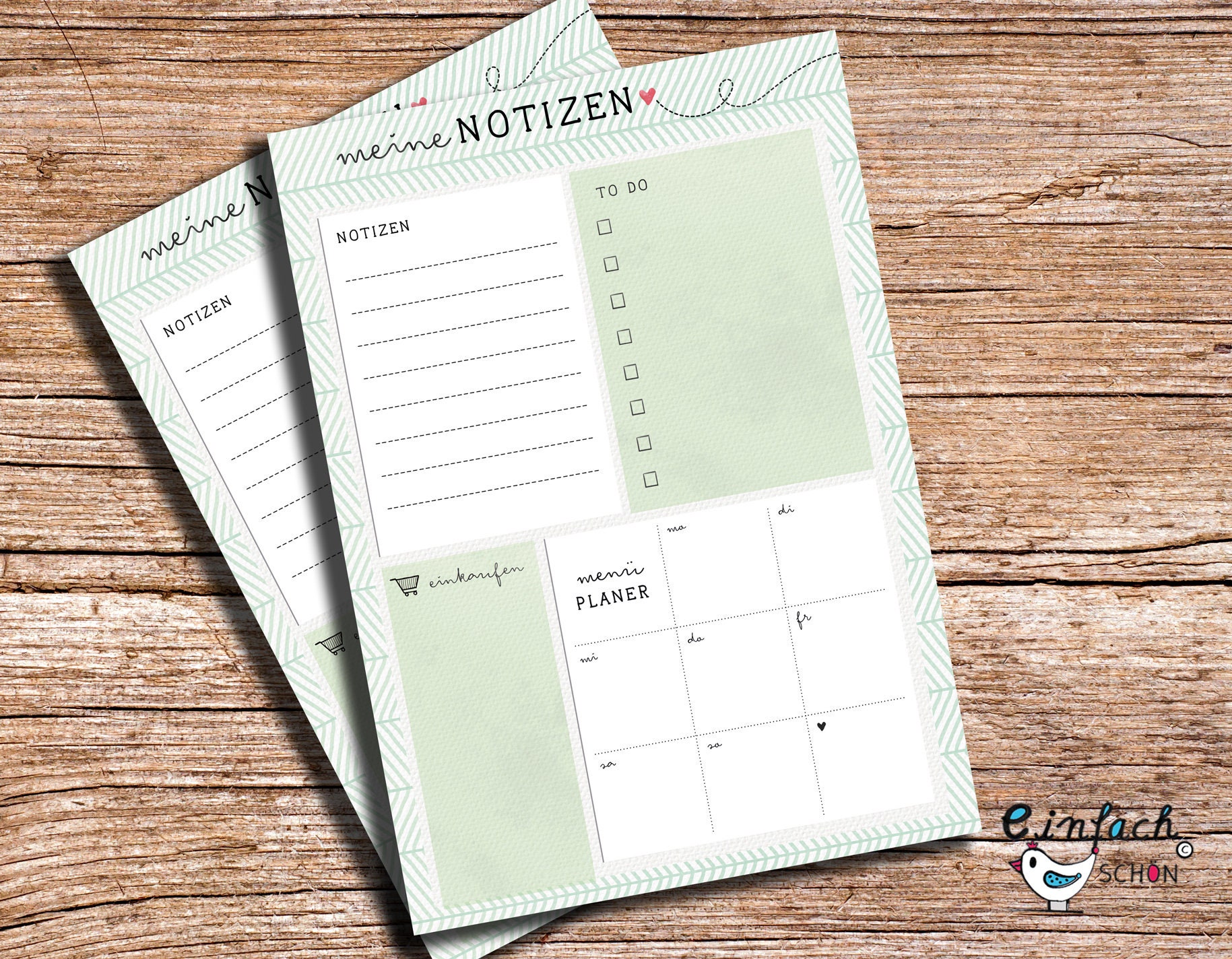 Meine Notizen Notizblock A5 grün to do Planer | Etsy