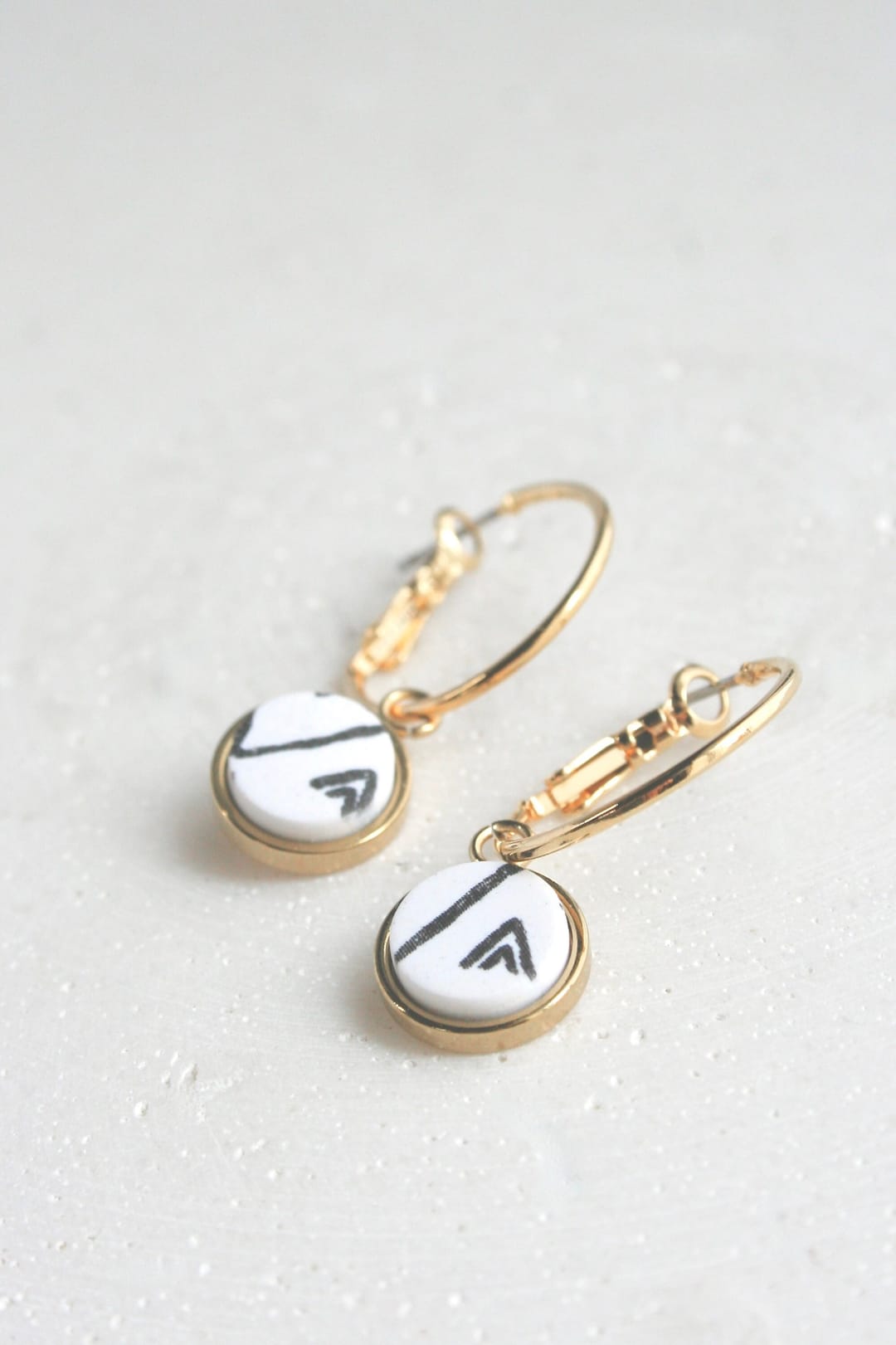 EARRING for Woman in Polymer Clay, Herringbone Pattern on Polymer Clay ...