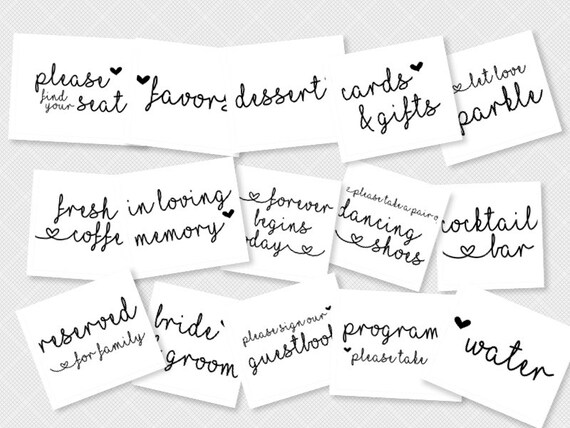 Whimsical Wedding Sign Collection Instant Download 15 | Etsy